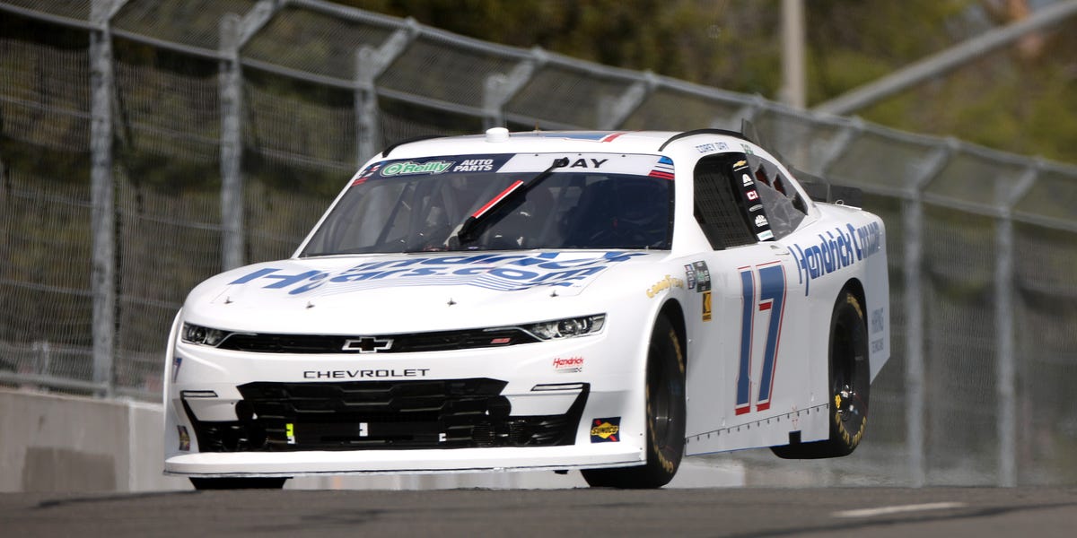 A manhole cover flew into Corey Day’s radiator on lap one around the ...