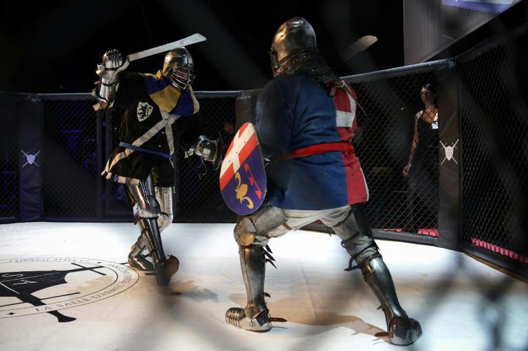 Heavy metal: French town hosts medieval combat cage fights