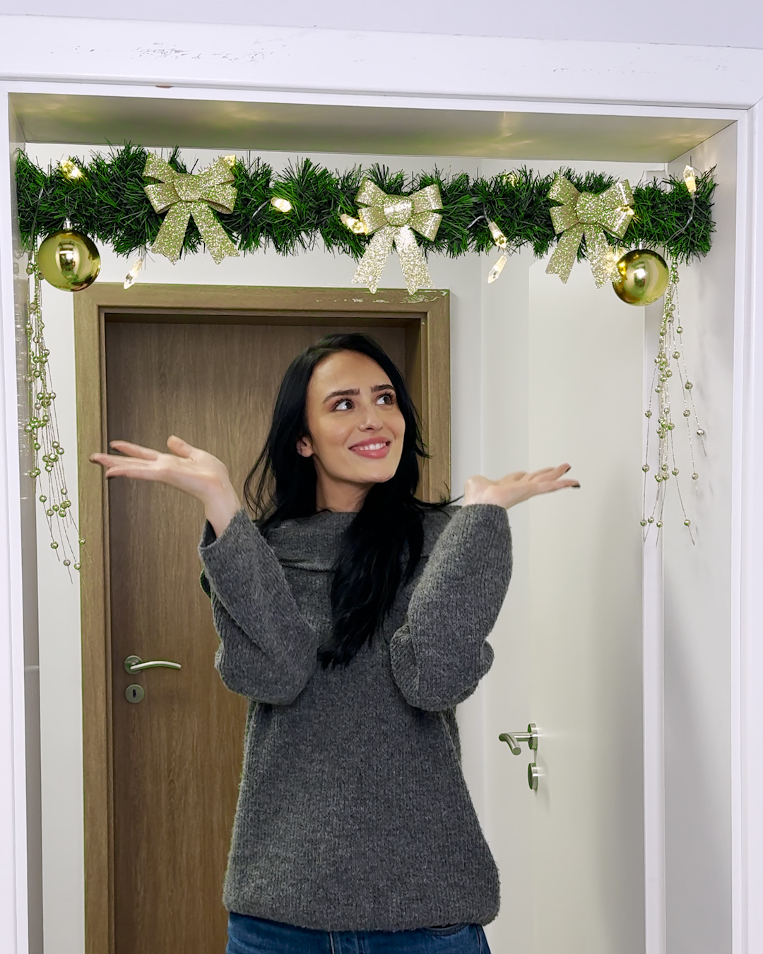 Doorway decor made easy and stylish with shower rod🎄