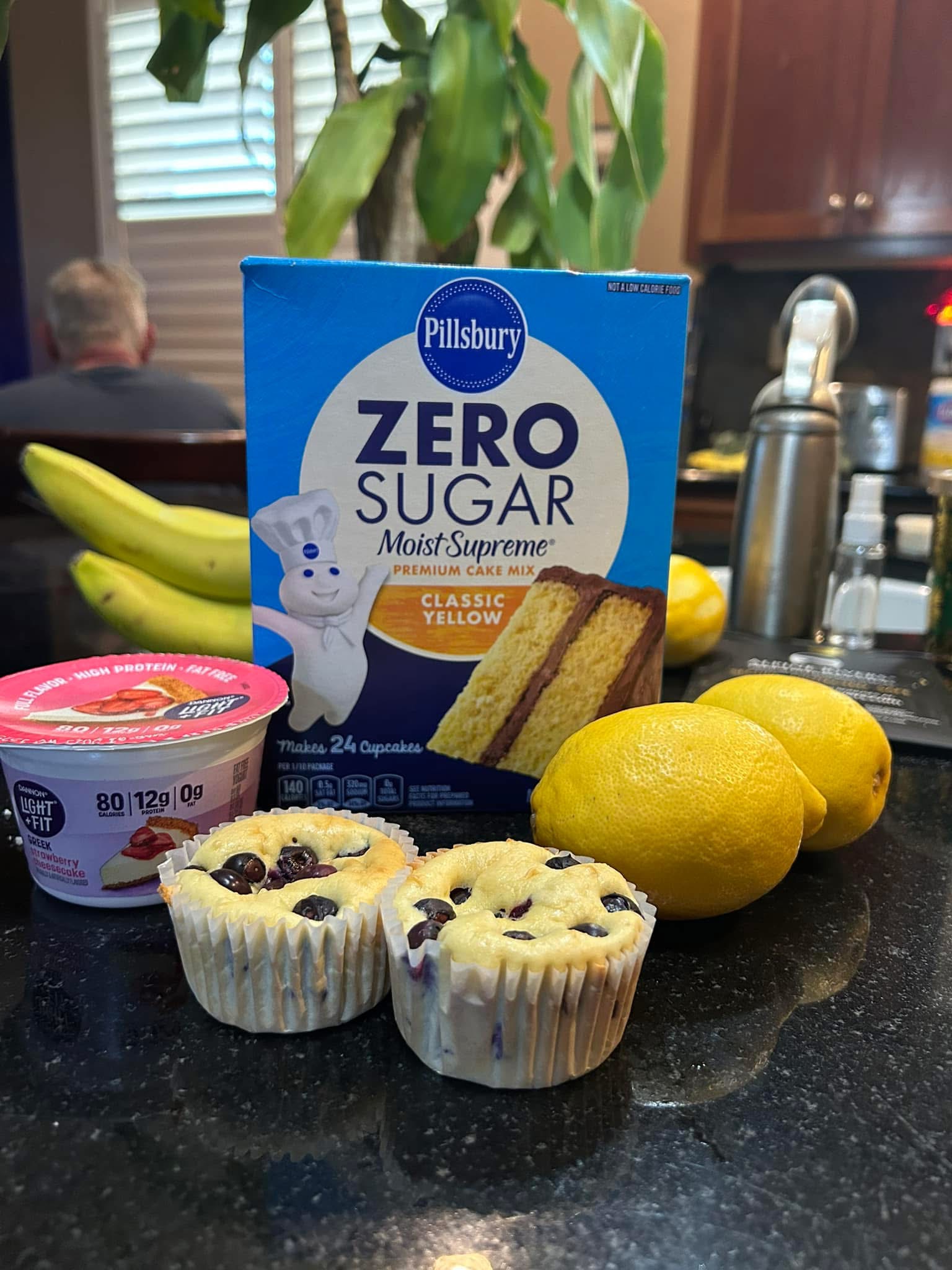 Blueberry lemon protein cupcakes