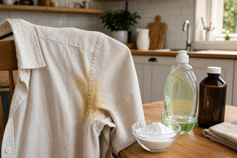 Bicarbonate, eau oxygénée : le mélange qui efface les auréoles de ...
