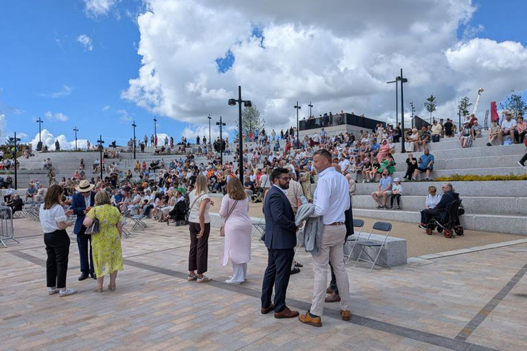 Visitors flock to the play areas and amphitheatre of Stockton's newly ...