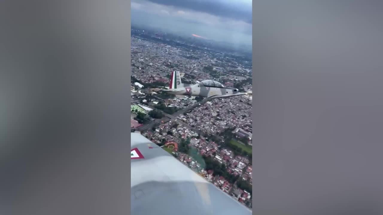 Mexican Air Force flies over stadium ahead of World Cup match