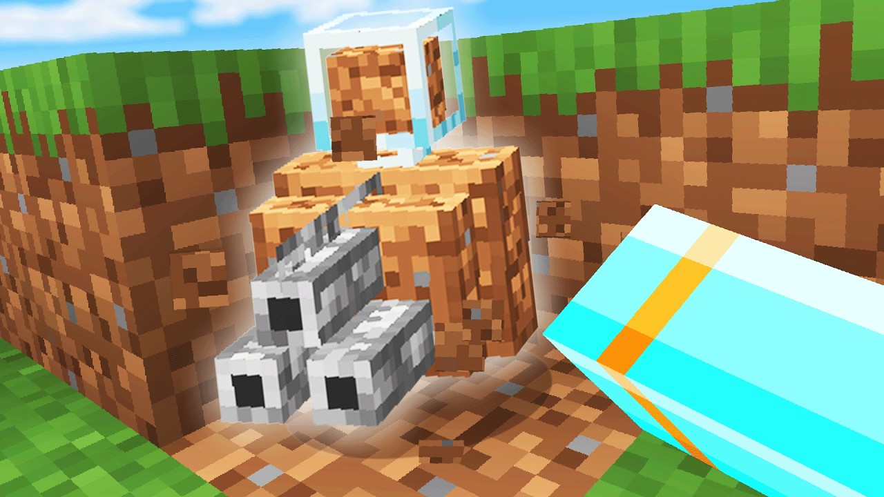 Finding overpowered items by breaking simple dirt in Minecraft