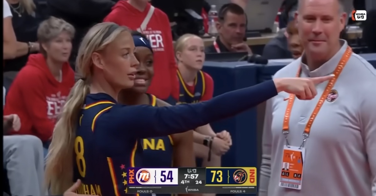 WNBA star Sophie Cunningham pointing memes explode all over X in gusher ...
