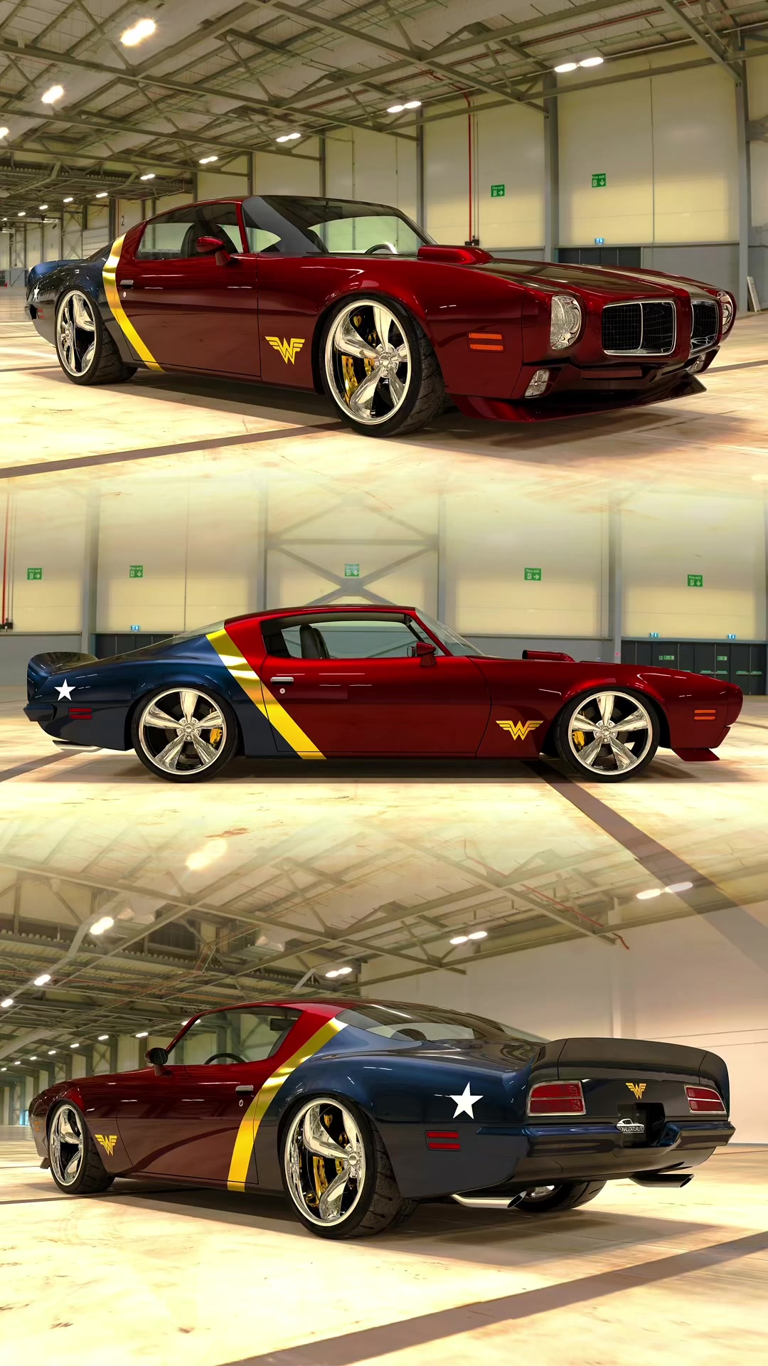 1972 Pontiac Firebird reimagined with a Wonder Woman inspired design