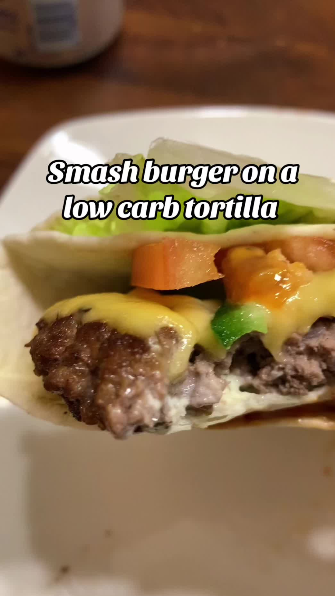 Juicy smash burger tortilla wrap for meal prep and weight loss