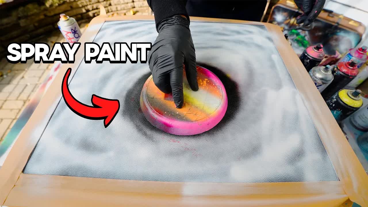A giant briefcase gets a custom spray paint upgrade