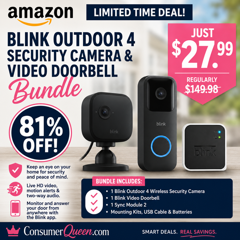 Amazon deal: Blink camera + doorbell bundle 81% off