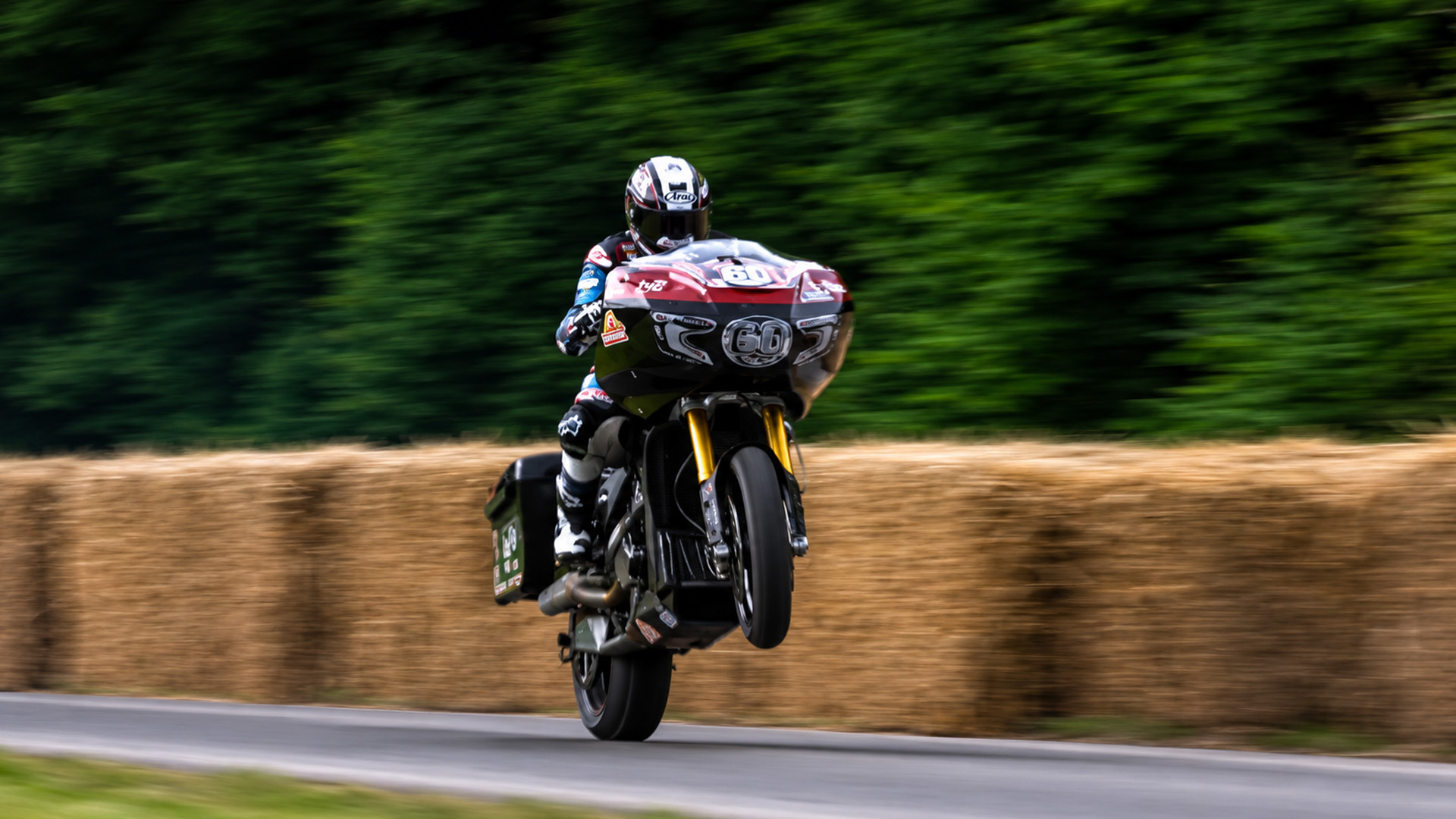 Indian Challenger pulls a crazy wheelie on track