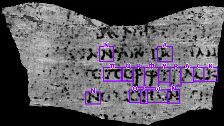 Papyrus scroll burnt to a crisp during Vesuvius eruption deciphered ...