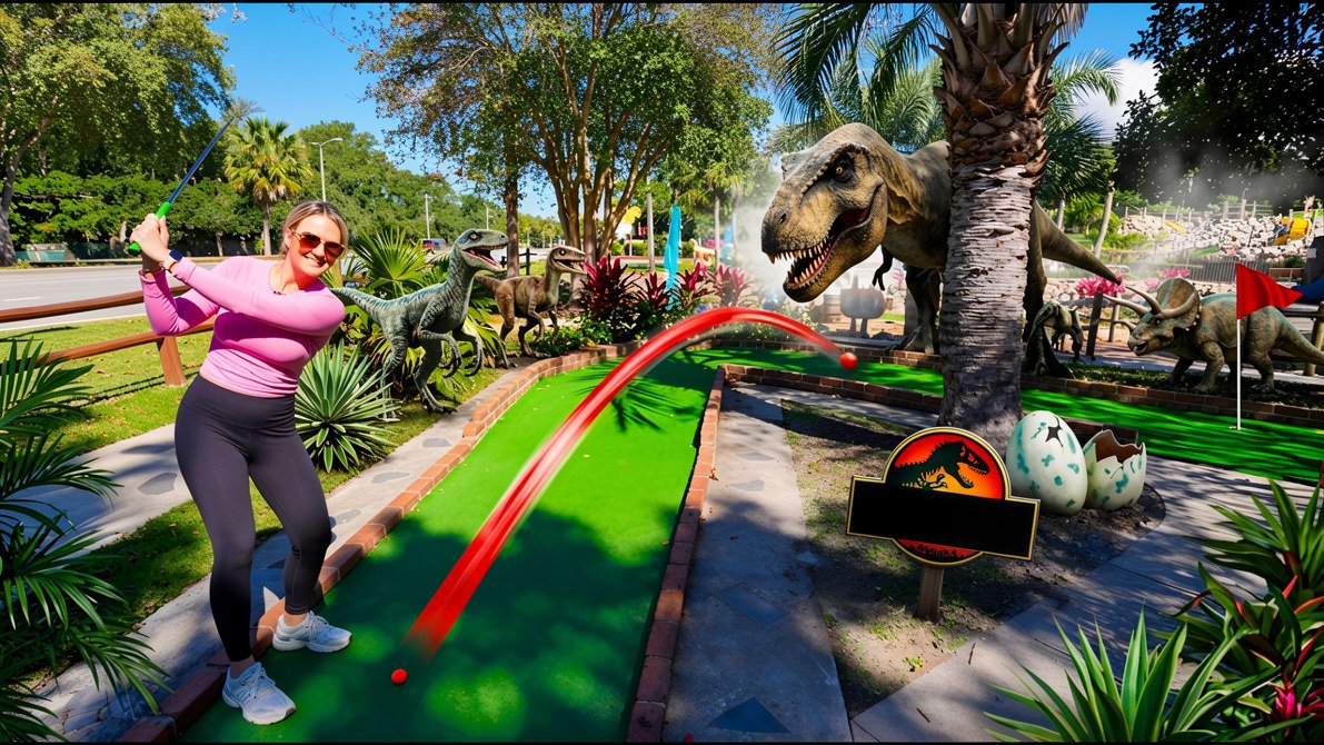 A fun round at a mini golf course
