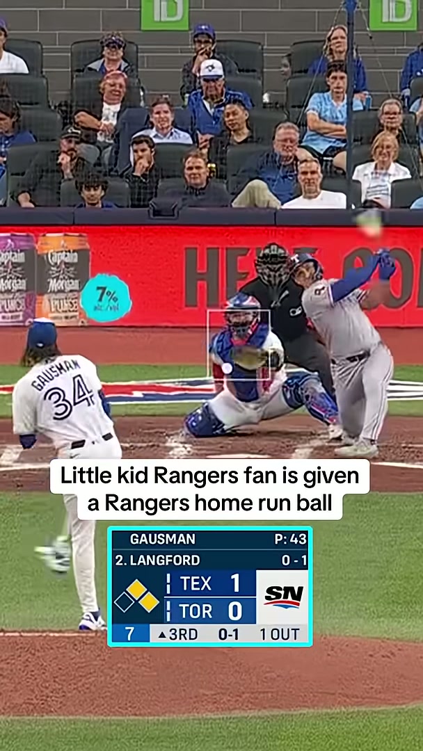 Little kid is given a home run ball