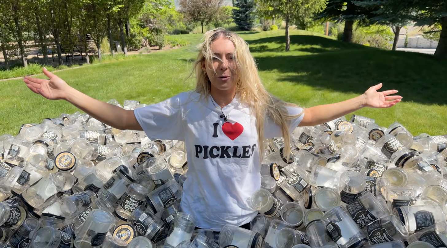 Influencer fills her pool with 50K pickles to break a world record. It ...