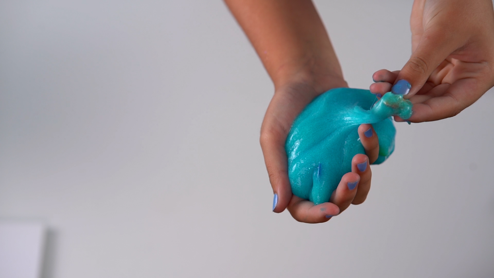 DIY blue glitter slime, fun, focus, and stress relief