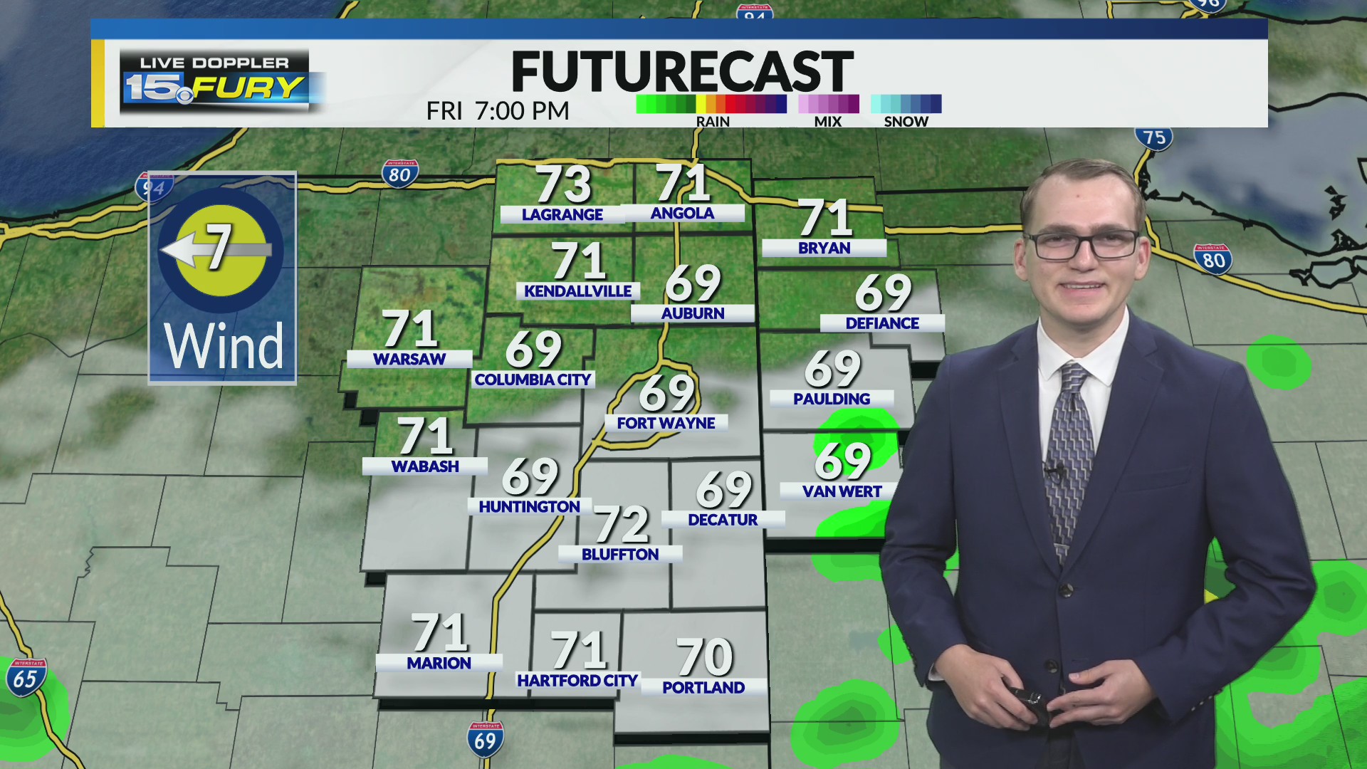 Shower chances exit this evening
