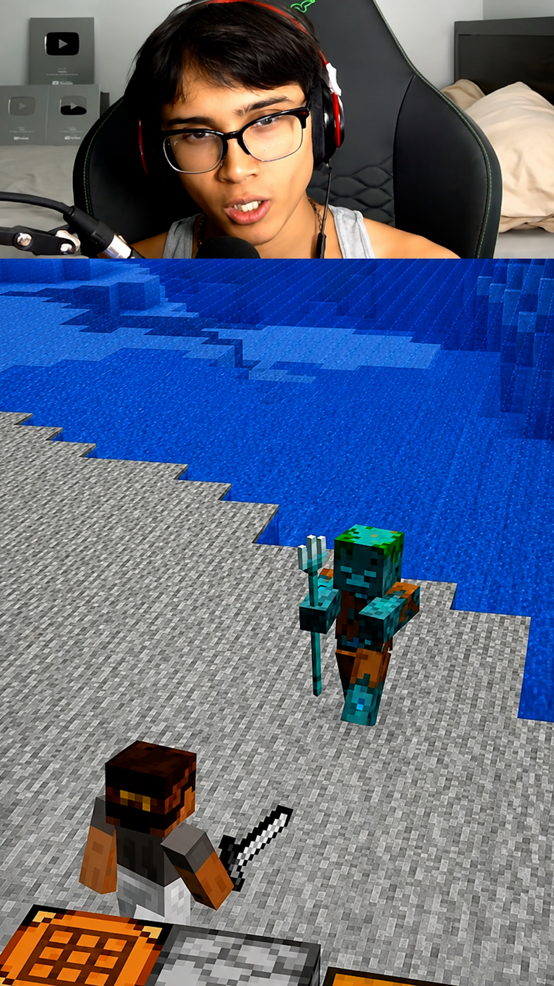 Comparing drowned loot drops in Minecraft editions