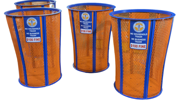 NYC Department of Sanitation gives away Knicks waste bins