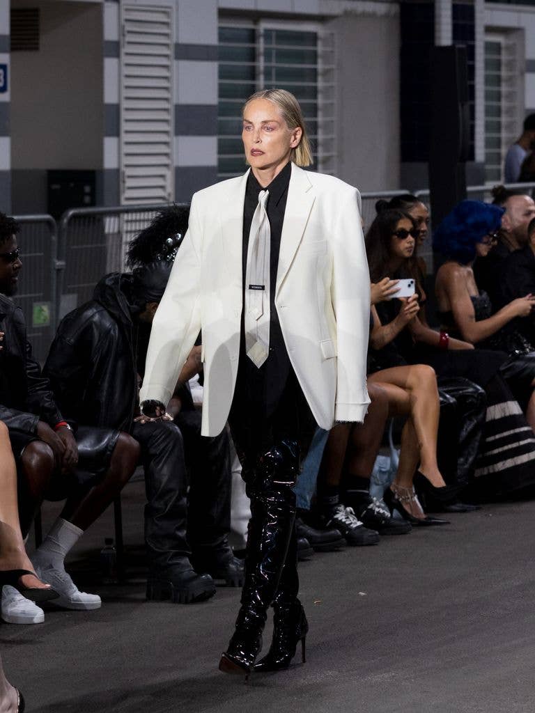Sharon Stone, 68, steals the show as she returns to Paris Fashion Week ...