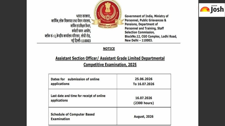 SSC ASO LDCE 2026 notification out for 341 vacancies at ssc.gov.in ...