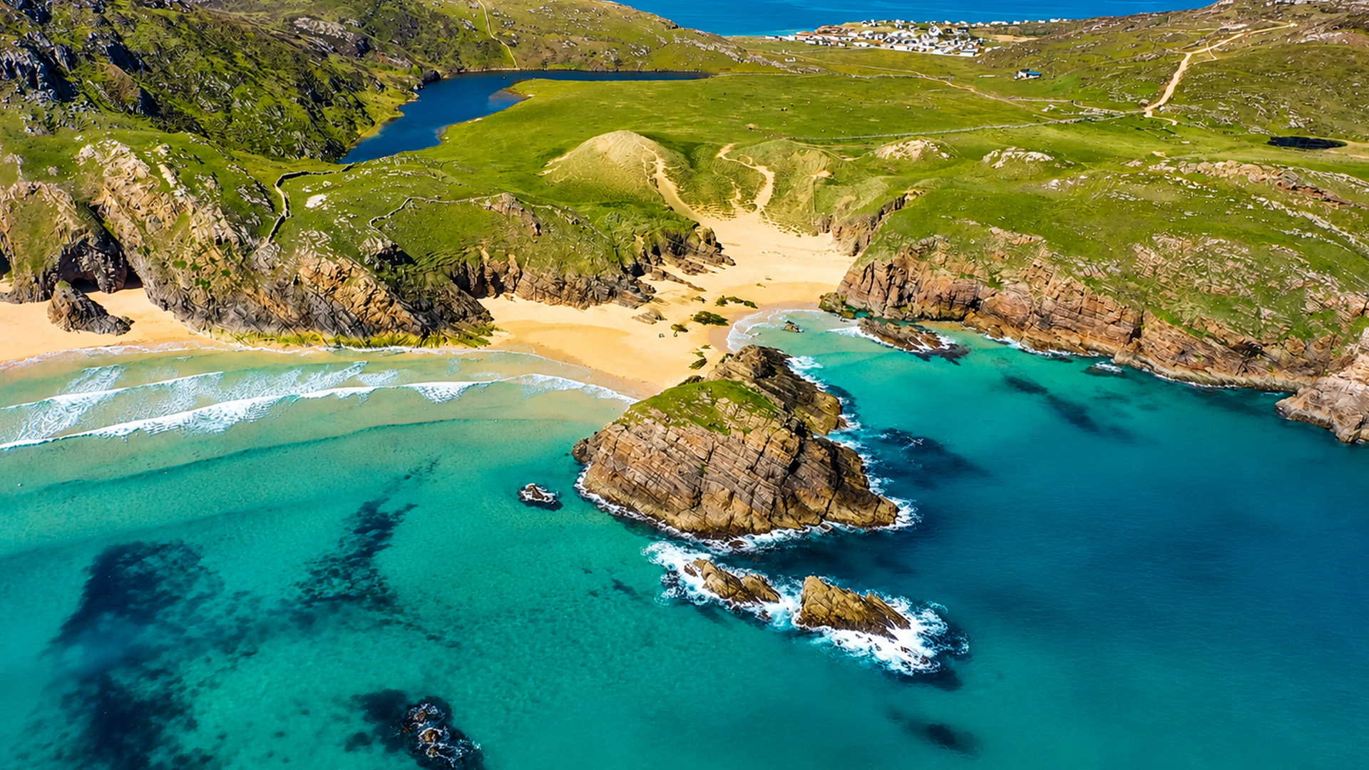 Nature carved a secret bay into these cliffs