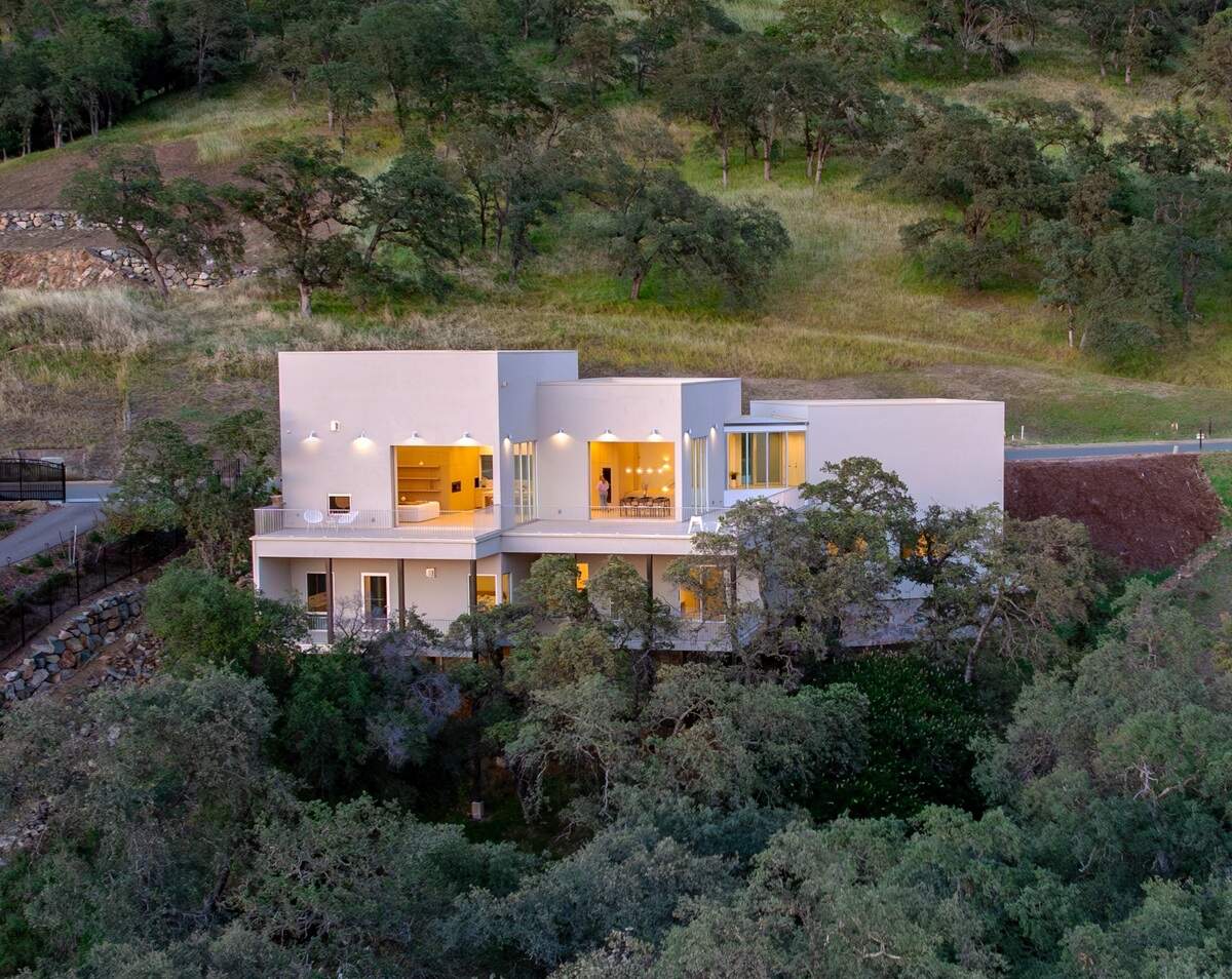 New, modern El Dorado Hills home designed around oaks, a ravine, arc of ...