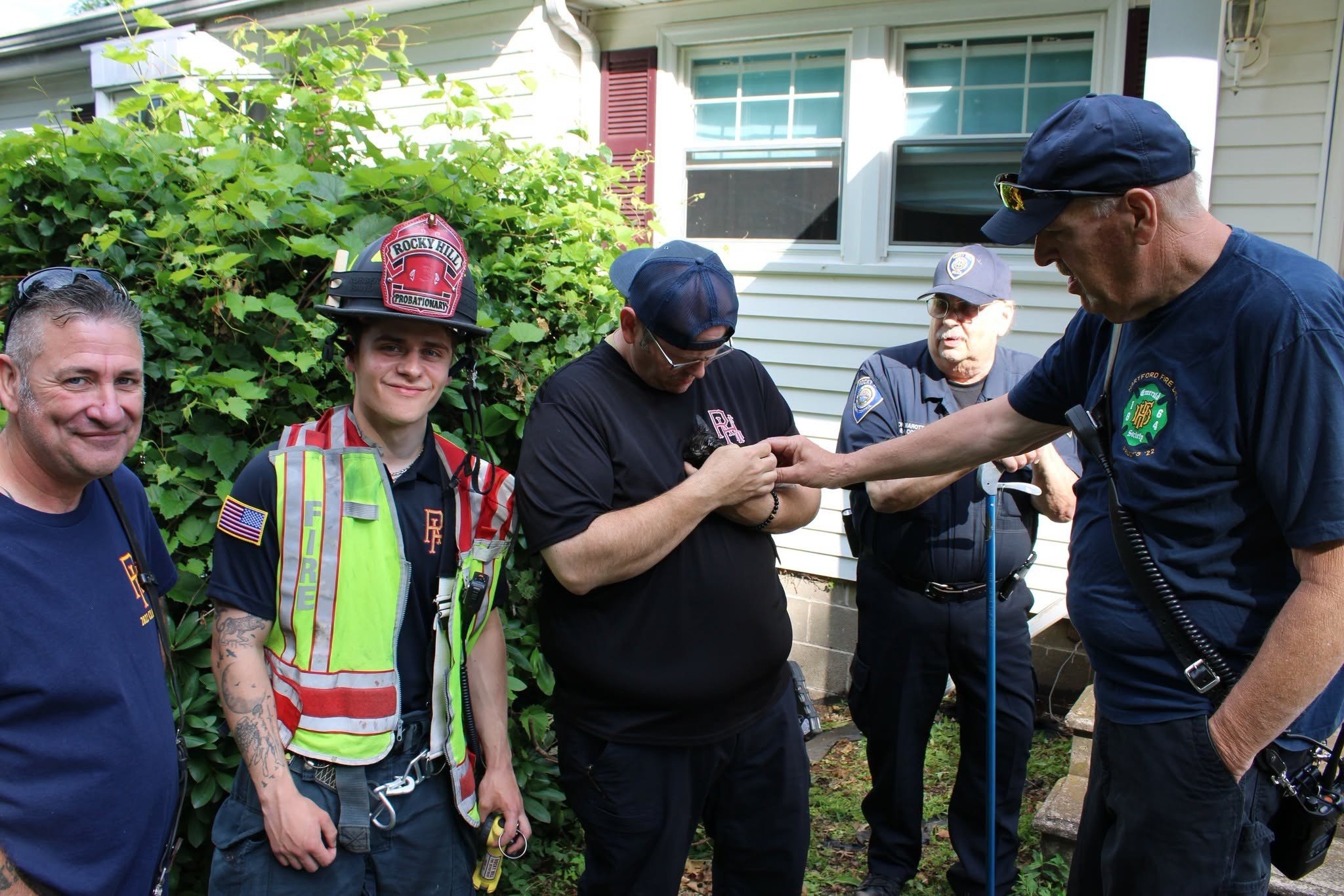 Kitten trapped in pipe rescued by Rocky Hill Animal Control, firefighters