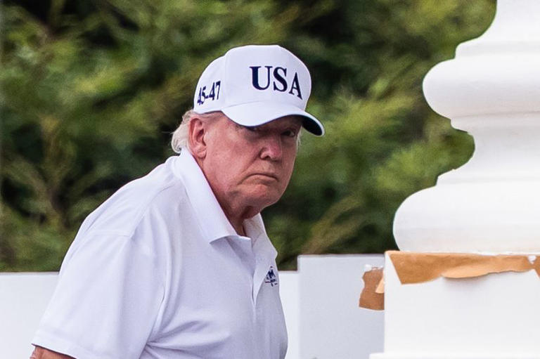 Donald Trump pulled off course in golf gear hours before breaking Iran ...