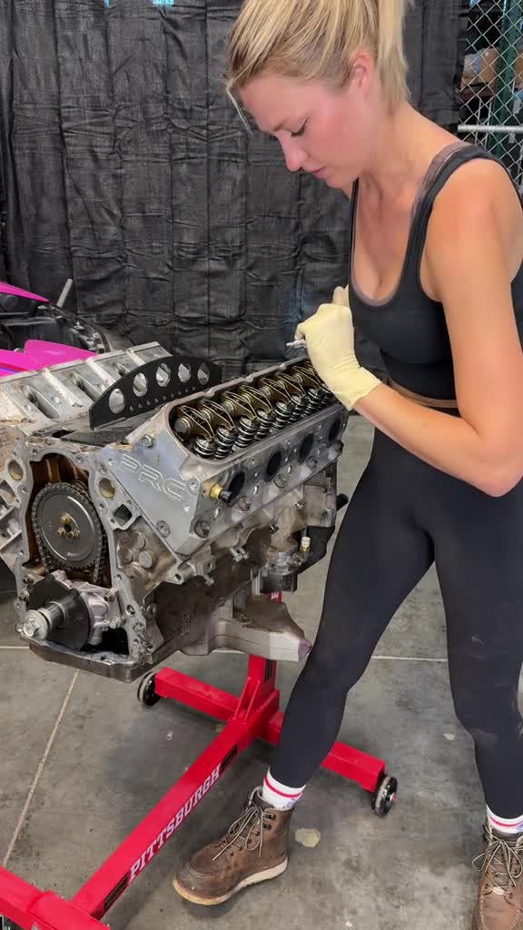 Engine disassembly progress on a C5 Corvette