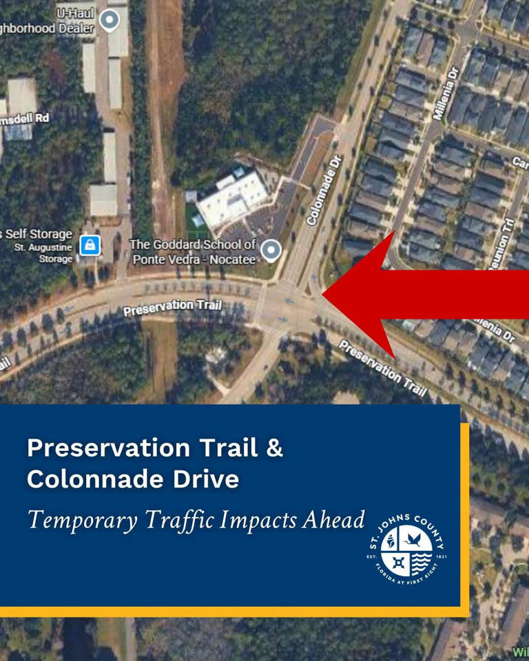 Traffic delays expected at Nocatee intersection during signal construction