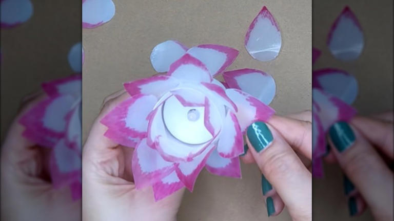 Use old milk jugs to create gorgeous countertop decor on a budget