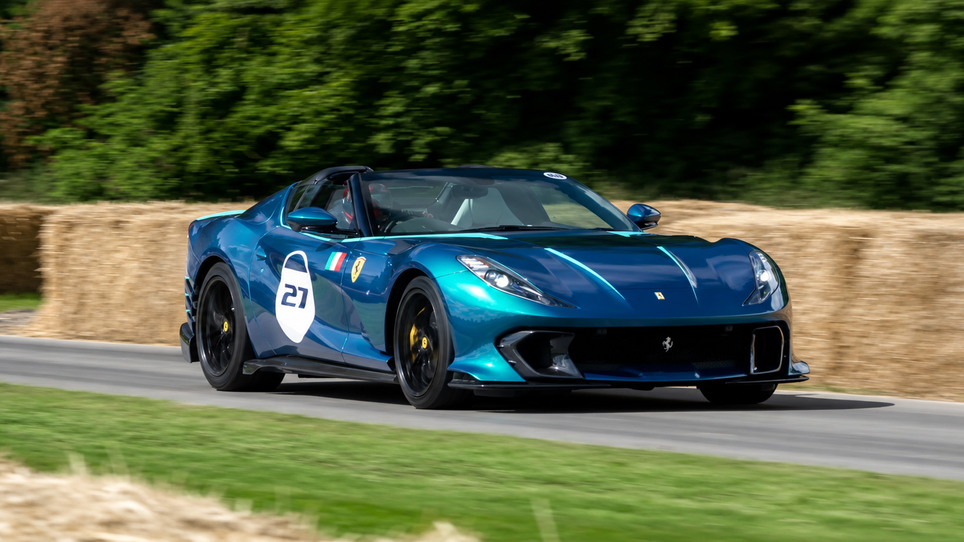 Rare Ferrari 812 Aperta charges hard on race track
