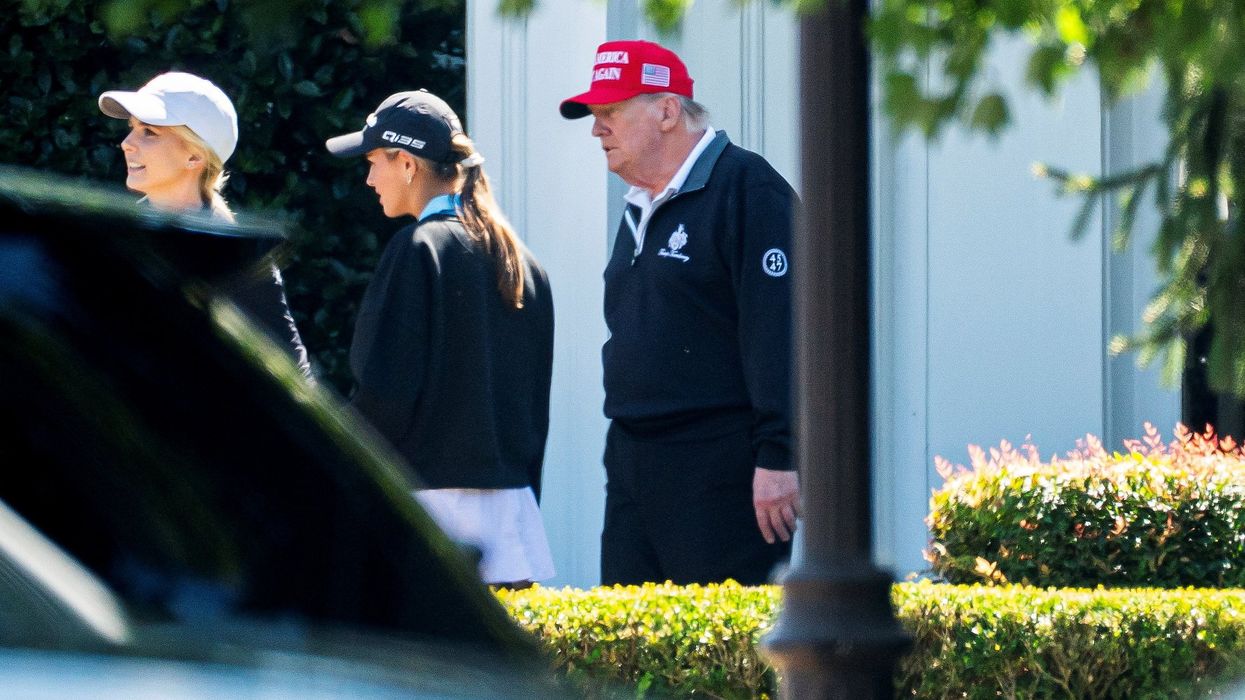 Trump ridiculed for surveying golf course renovations after blocking ...