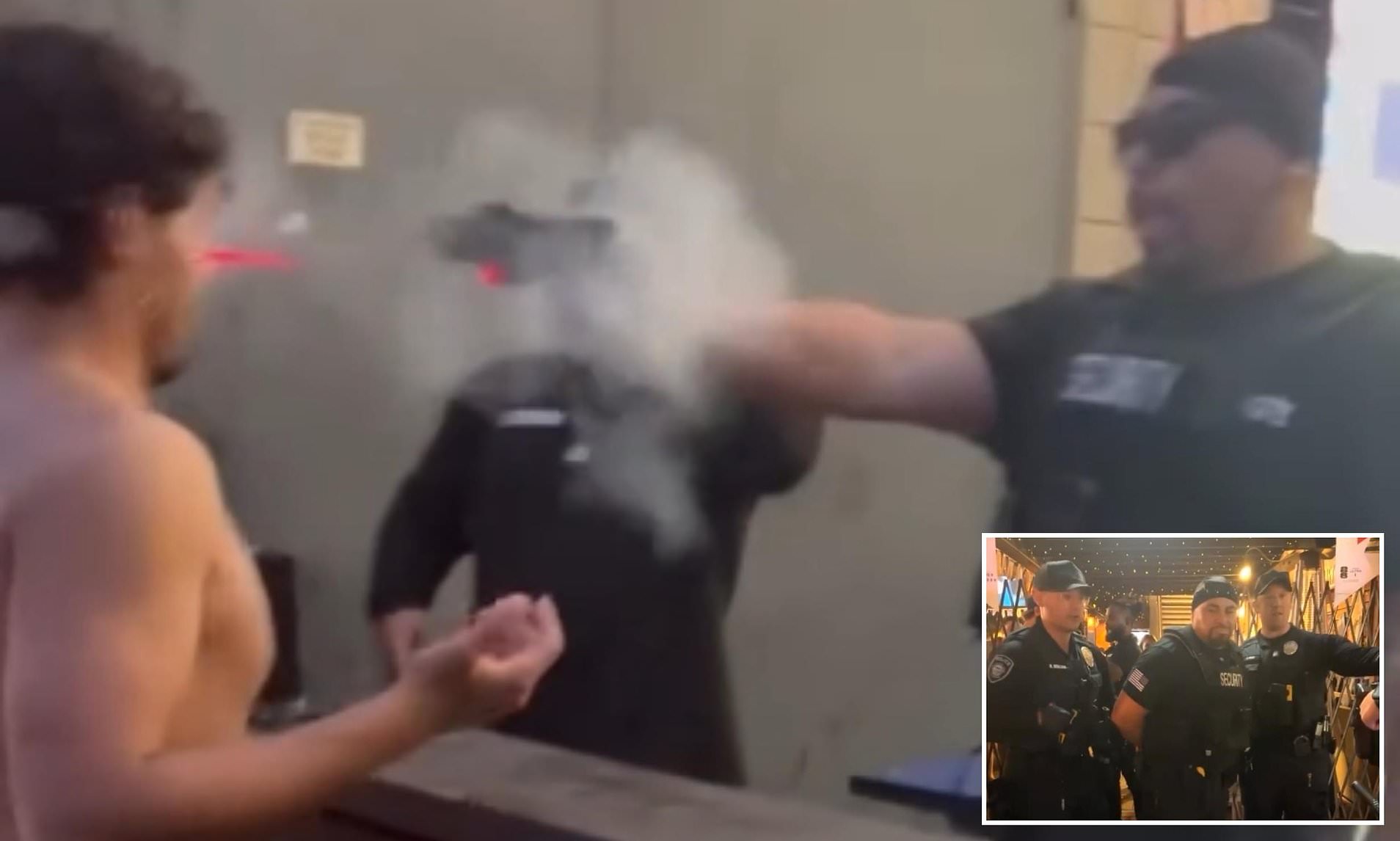 Shocking moment sports bar security guard is arrested for firing Taser ...