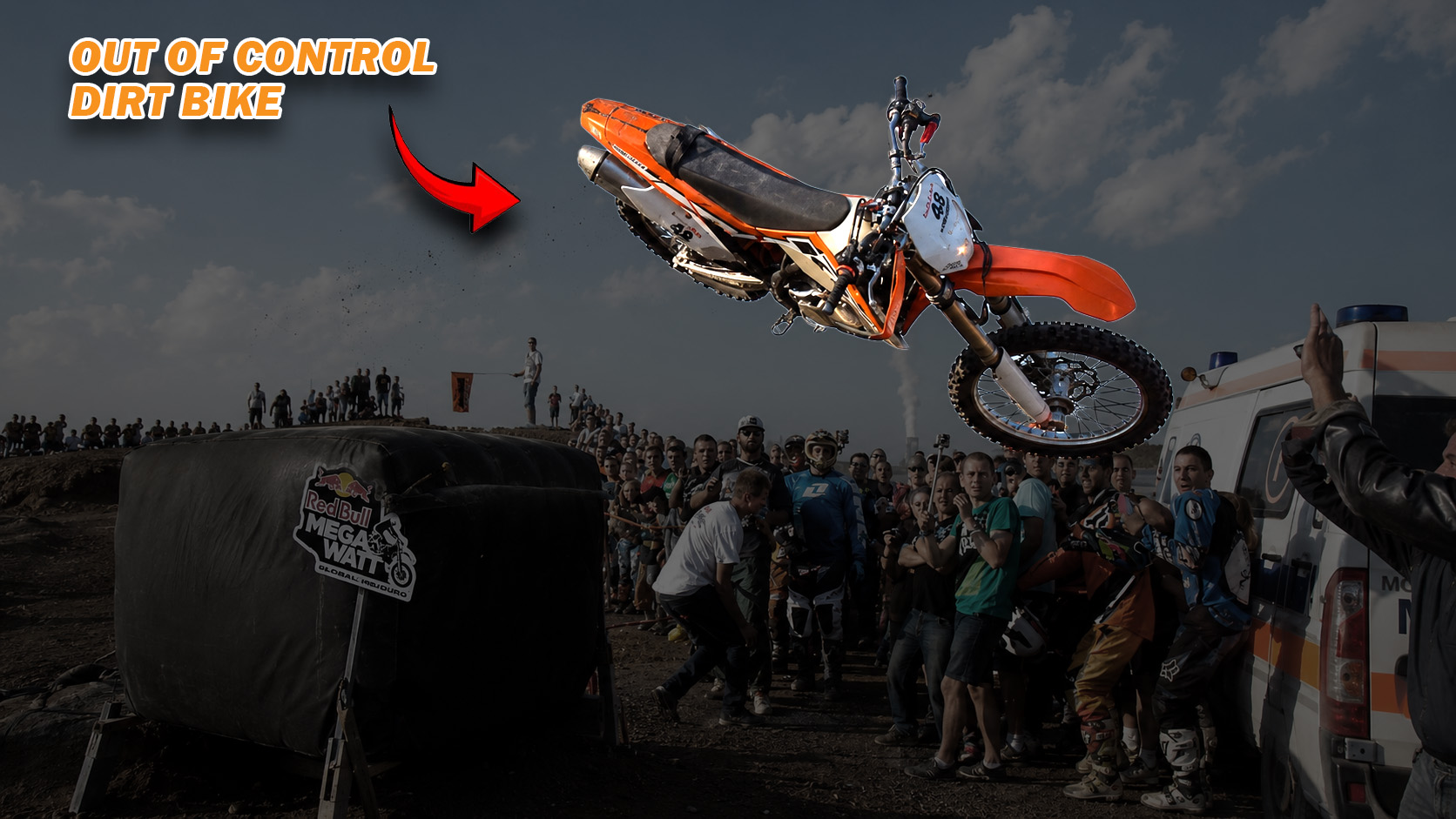 Dirt bike high jump tricks in action