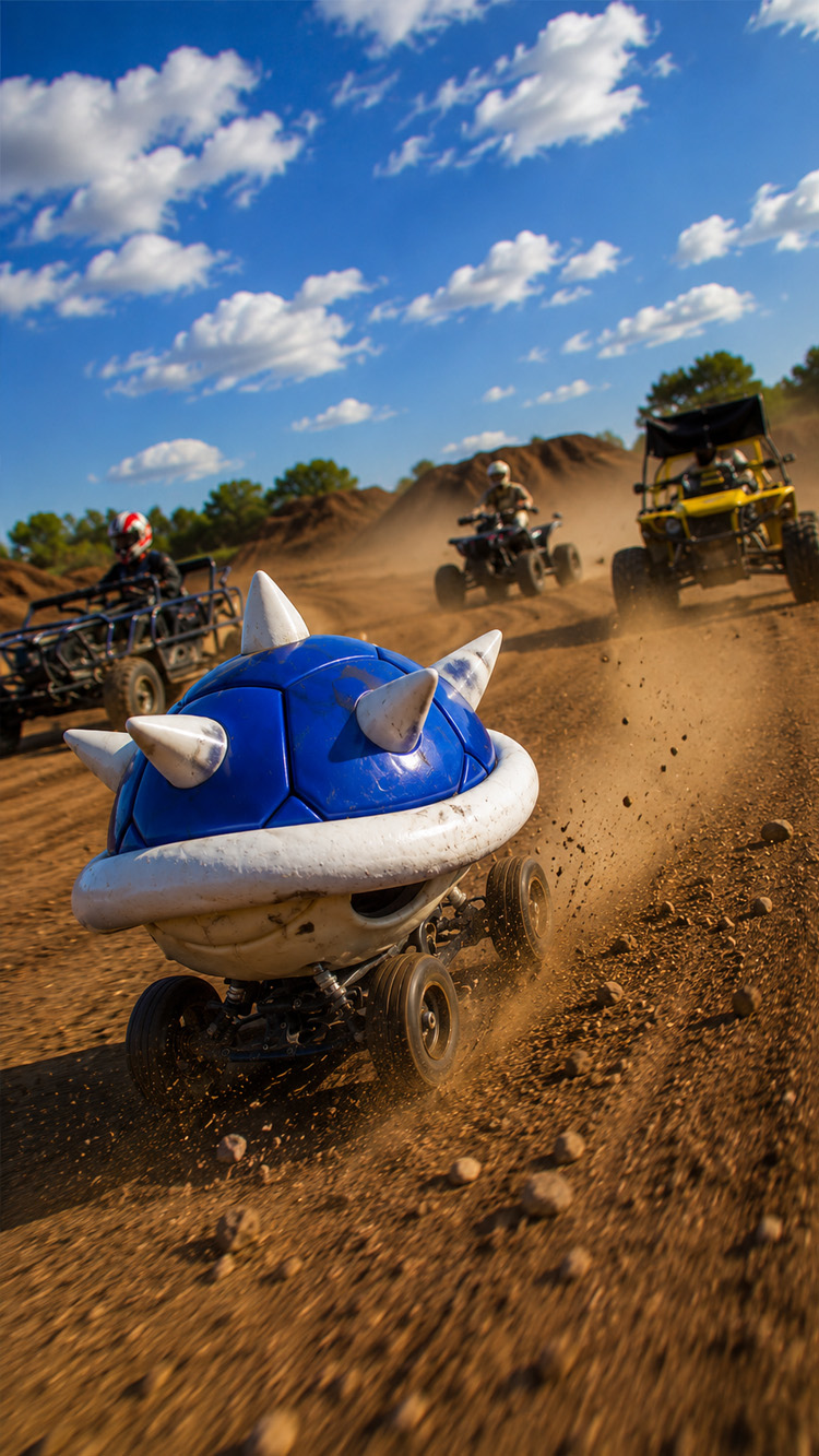 Real life Mario Kart blue shell actually works