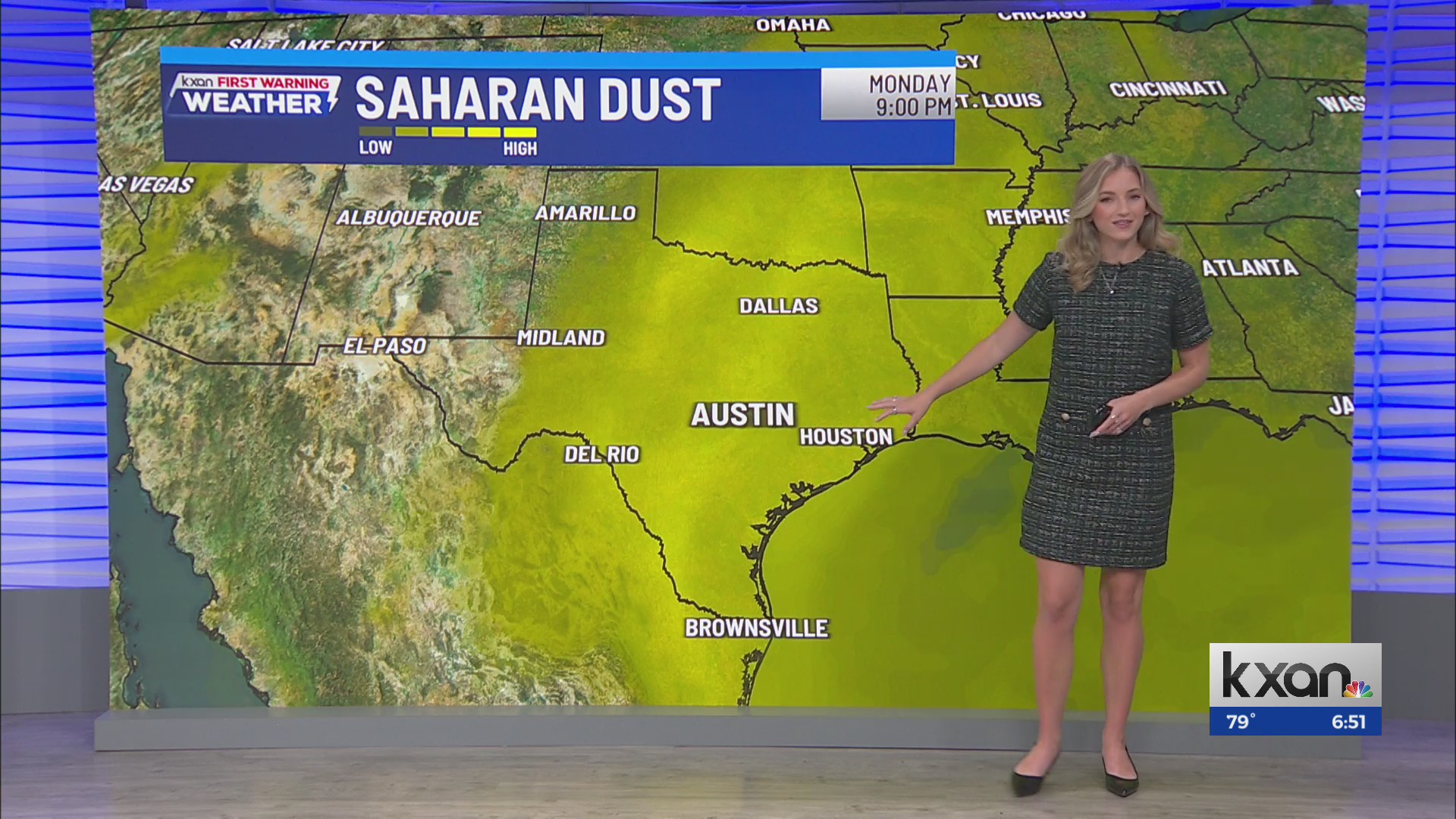 Windy and hot before Saharan dust moves in to start the work week