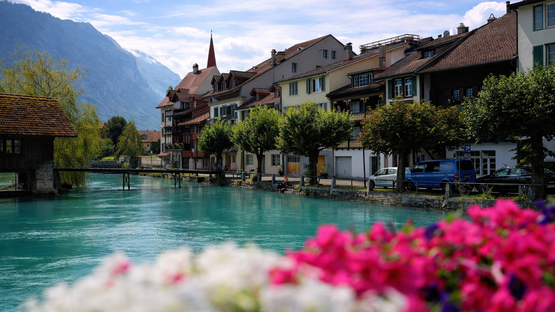 A peaceful walk through Interlaken, Switzerland (4K)