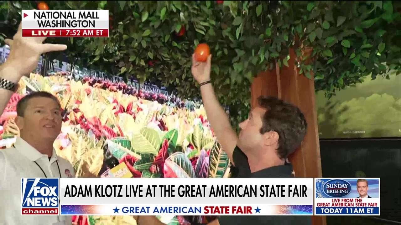 Adam Klotz explores Florida's booth at the Great American State Fair