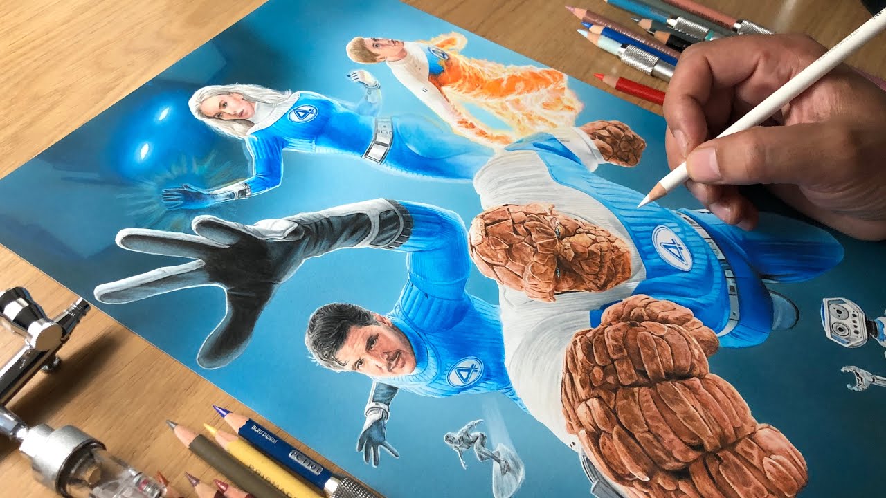 Fantastic Four 2025 poster drawing full art timelapse