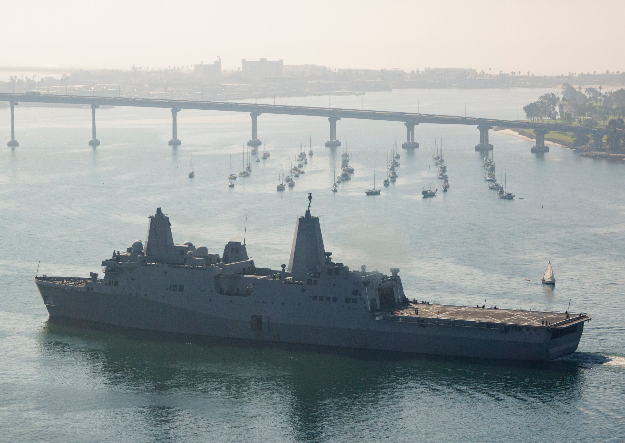 Military searching for Marine missing from naval ship off Southern ...