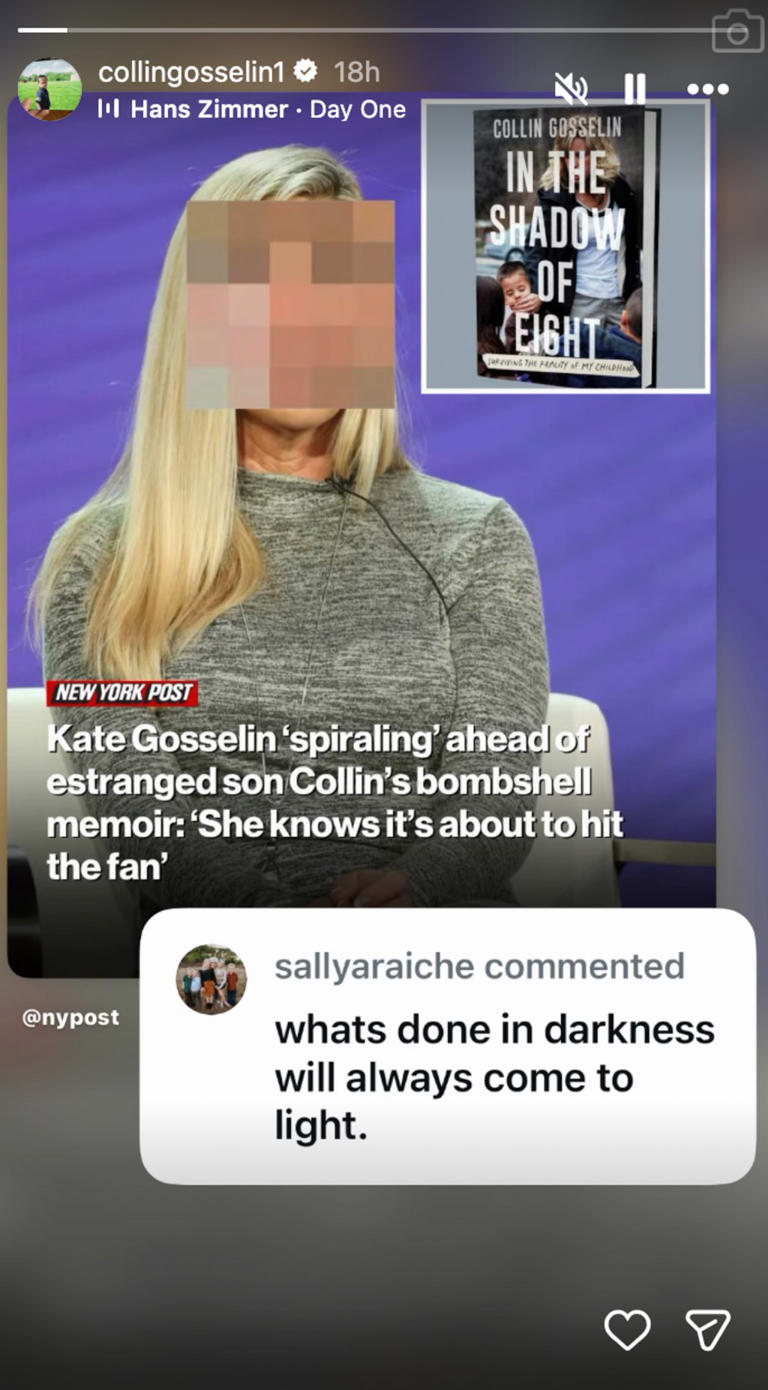 Collin Gosselin Sends Pointed Message To Mom Kate With Savage Post