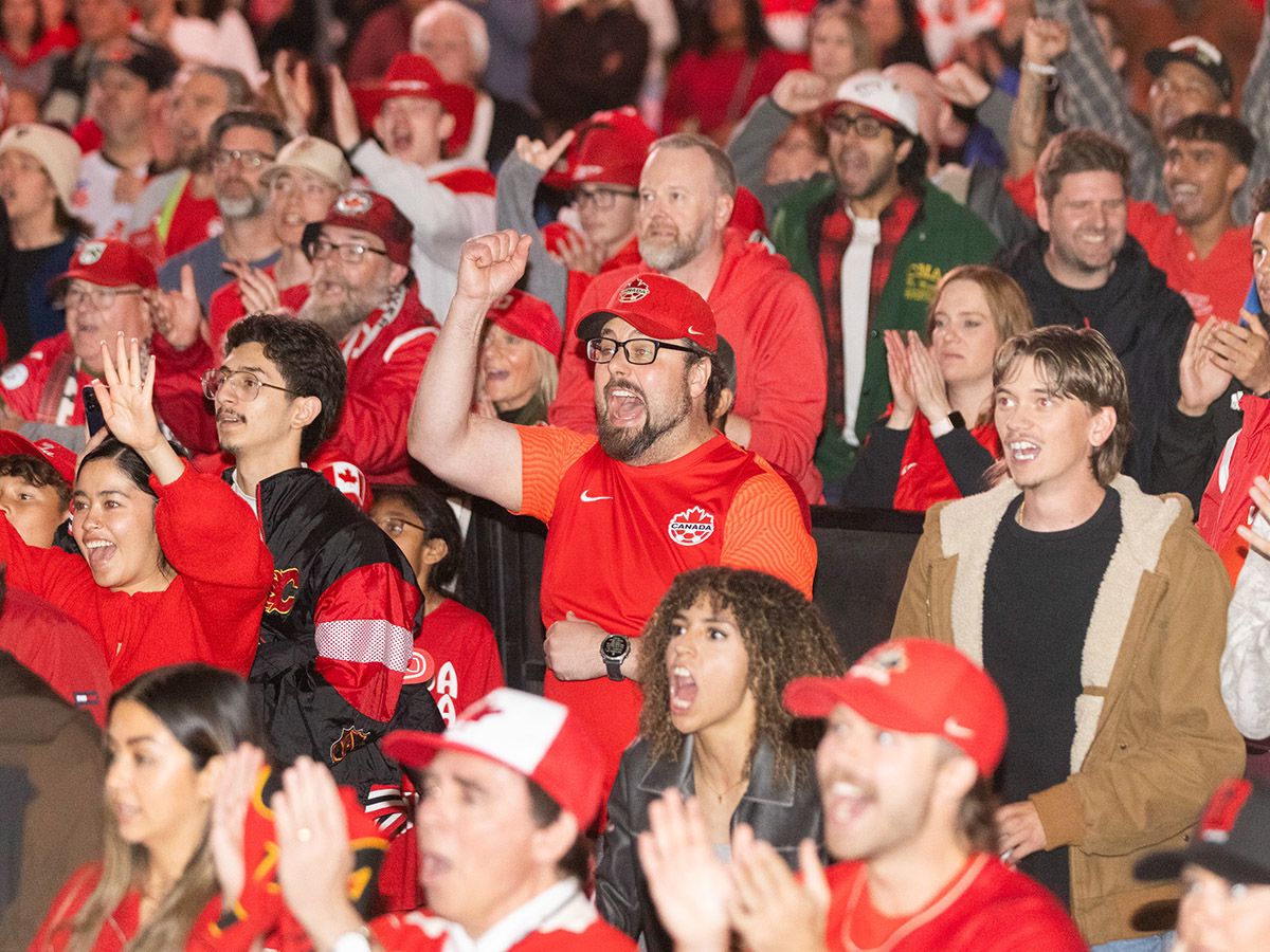 Team Canada fans celebrate historic win at Calgary's largest FIFA World ...