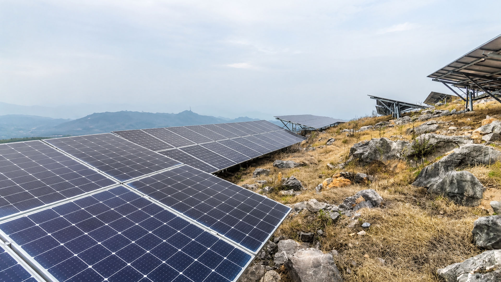 A rural solar farm turns dry mountain land into clean power