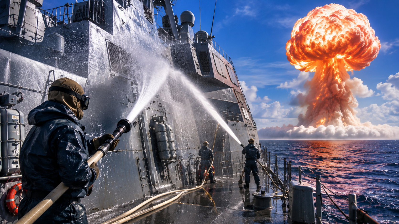 Why warships use water against nuclear weapons