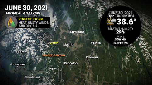 June 2021: Canada's hottest temperature, then disaster in Lytton, BC