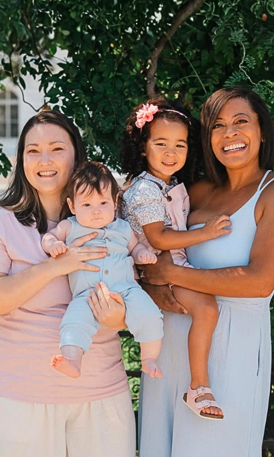 We're interracial lesbian moms