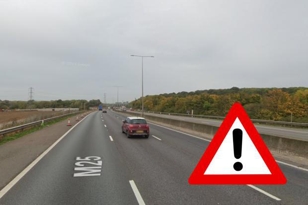 Two lanes remain closed on M25 after early morning vehicle fire