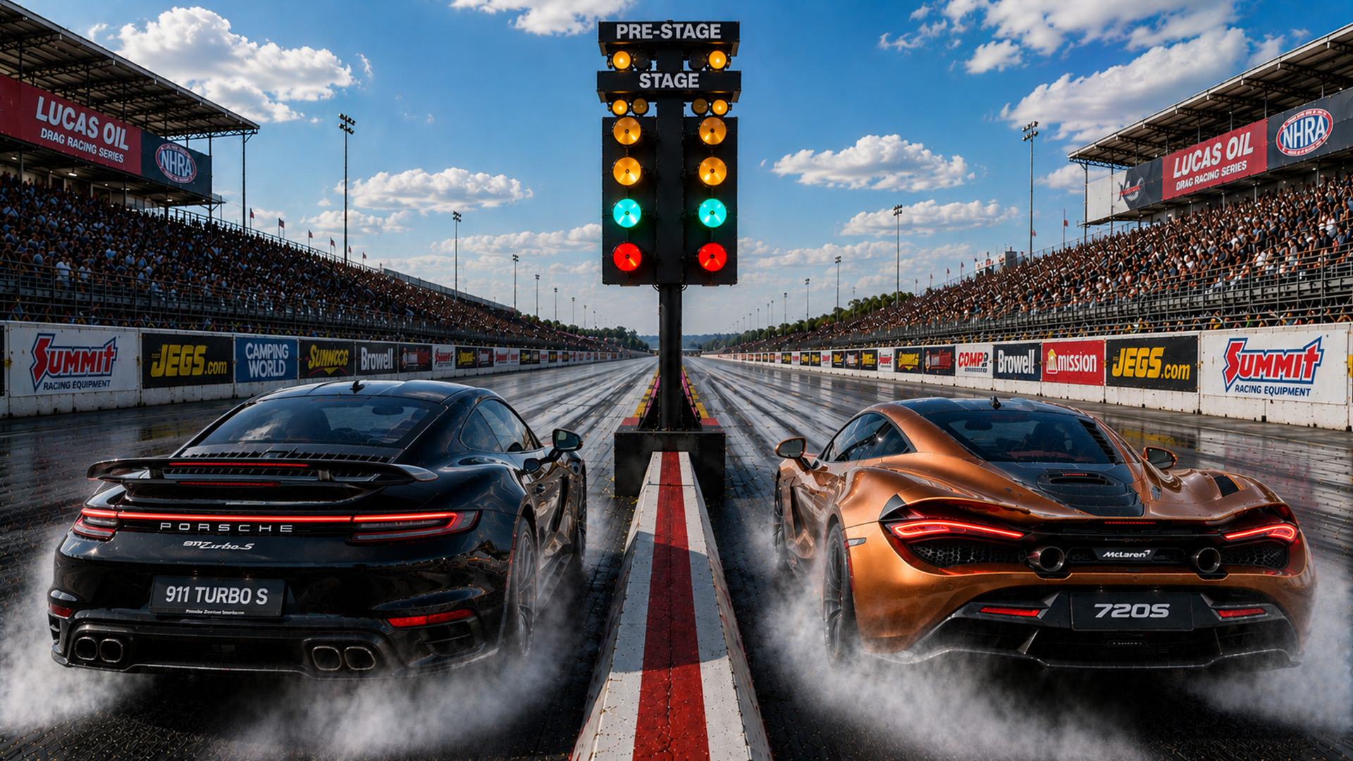 Is the McLaren 720S faster than a tuned Porsche Turbo S in drag race?