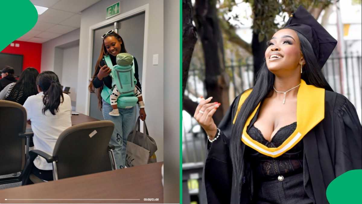 'He's a graduate': Varsity student who attended lectures with baby ...